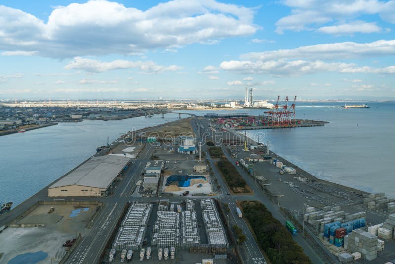Storage and Container Port at Harbor Editorial Photography - Image of ...
