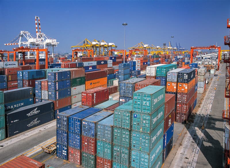 Containers at the Port for Shipment Stock Photo - Image of commercial ...