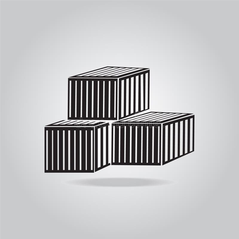 Storage Crates Boxes, Containers Icon Stock Vector - Illustration of ...