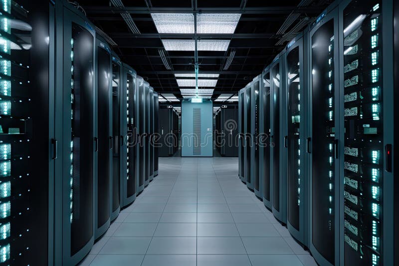 Storage Data Center, Featuring Racks of Servers and High Performance ...