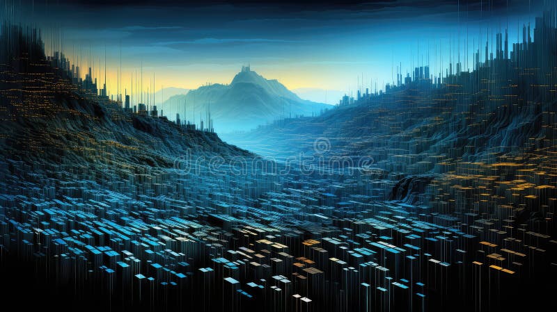 Storage data mountain stock illustration. Illustration of security ...