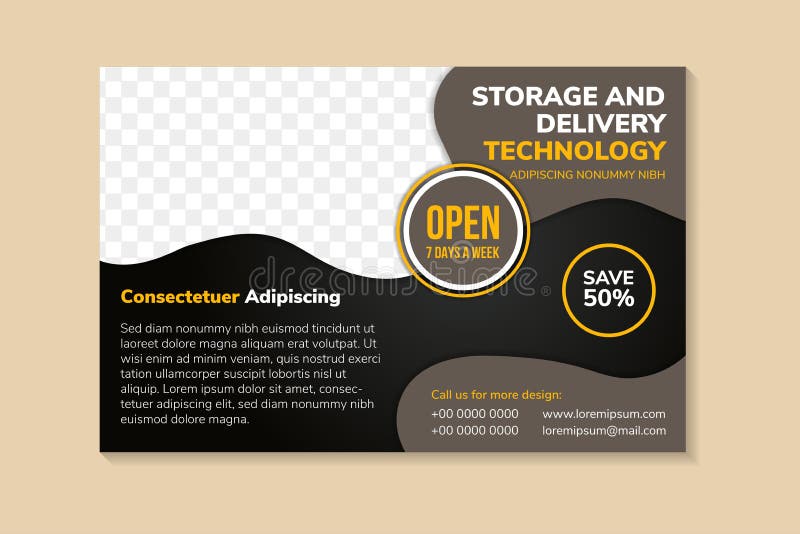 Storage and Delivery Technology Flyer Design Template Use Horizontal ...