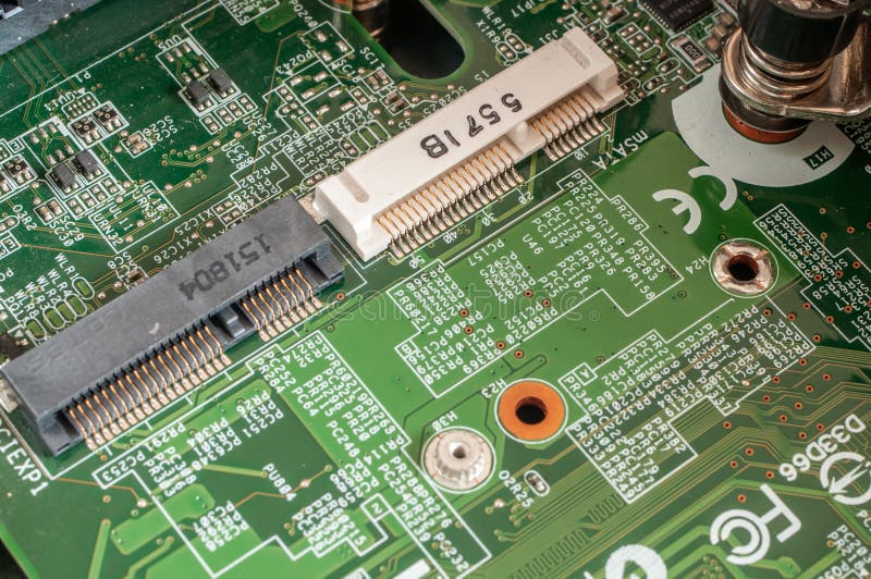 Storage Device Interface on Computer Motherboard Stock Image - Image of ...