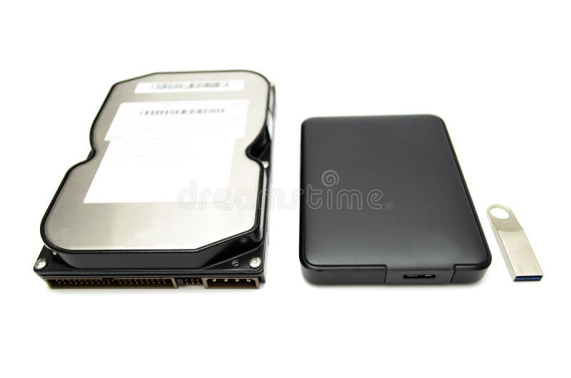 Storage Devices, Hard Drives, and USB Flash Drive Stock Image - Image ...