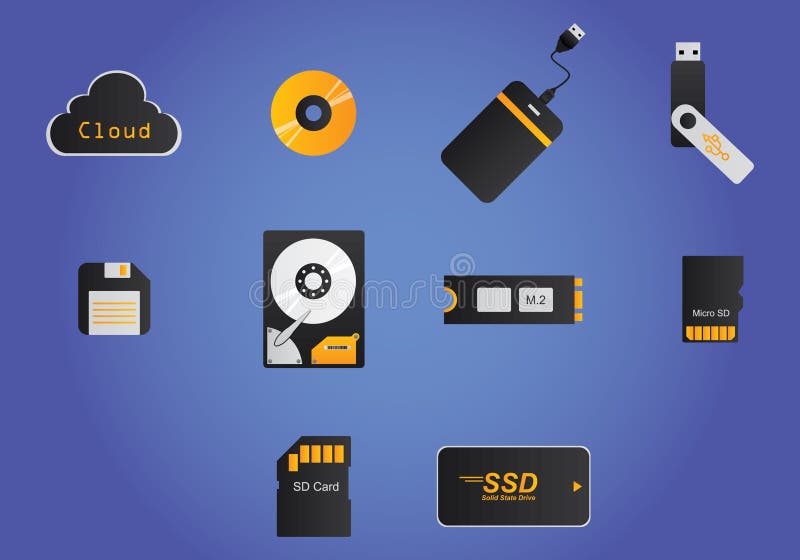 Storage devices stock vector. Illustration of disk, internal - 72500030