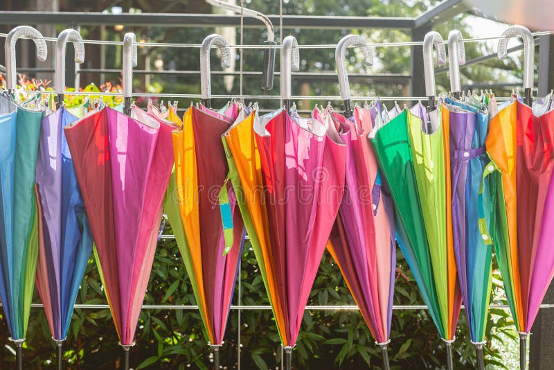Storage of Different Colors Umbrella Stock Image - Image of colour ...