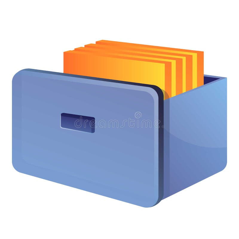 Storage Documents Drawer Icon, Cartoon Style Stock Vector ...