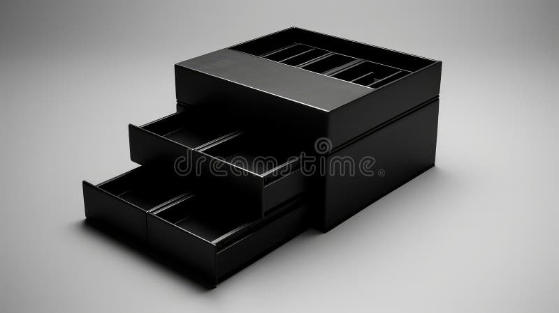 Storage drawer box stock illustration. Illustration of black - 369744916