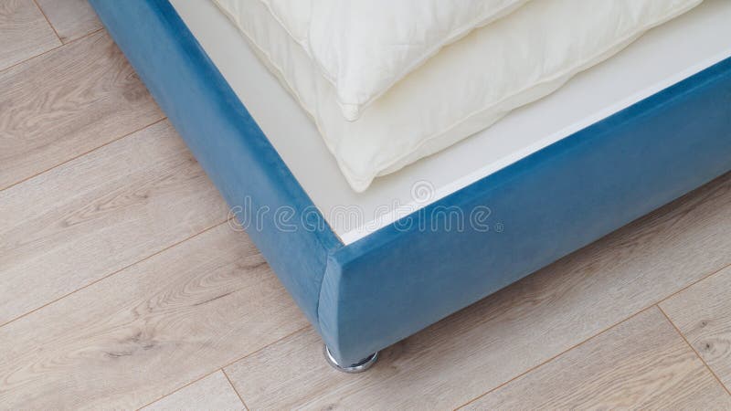 Storage Drawer Under Bed White Pillows Indoors Above View Stock Photos ...