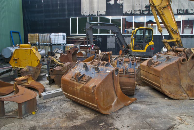 Storage (excavators and Excavation Equipment) Stock Photo - Image of ...