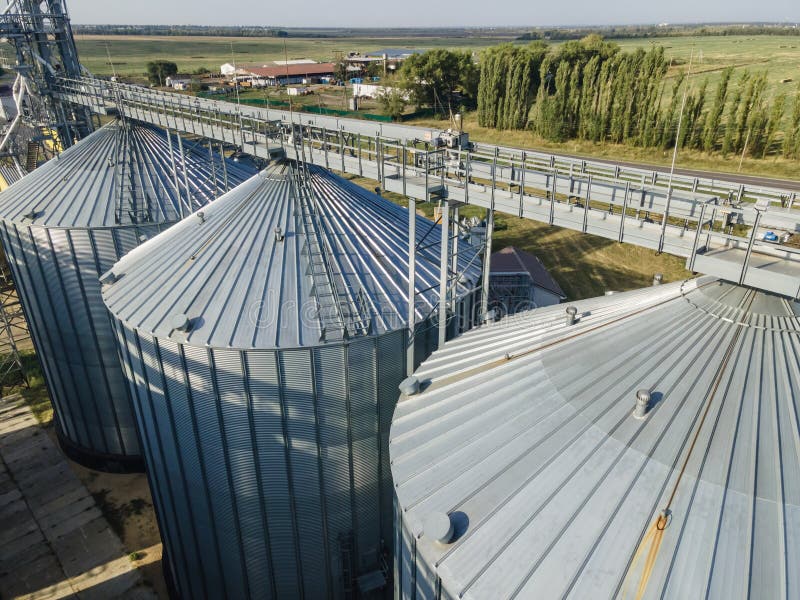 Storage Facility for Wheat Grains after Harvesting Stock Image - Image ...