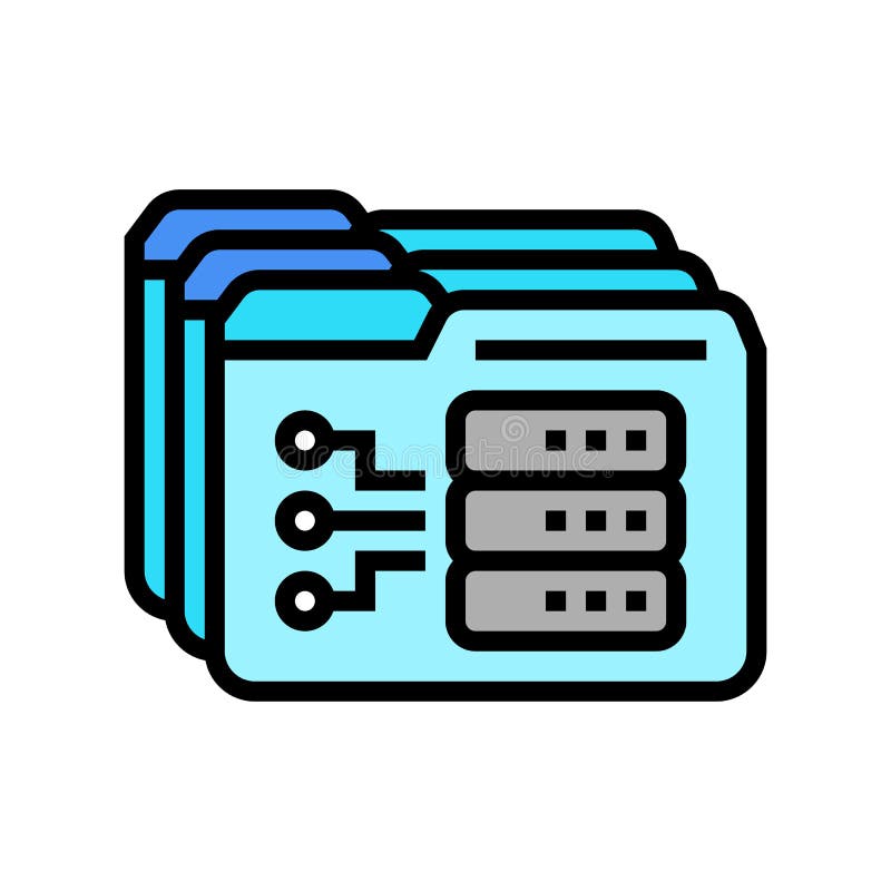 Storage Folder Color Icon Vector Illustration Stock Illustration ...