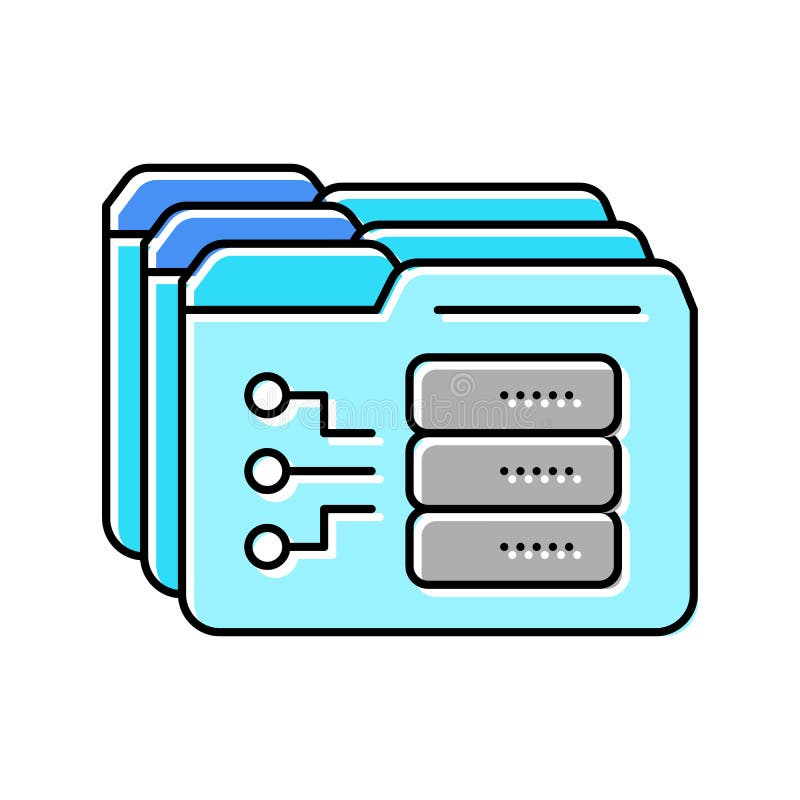 Storage Folder Color Icon Vector Illustration Stock Vector ...
