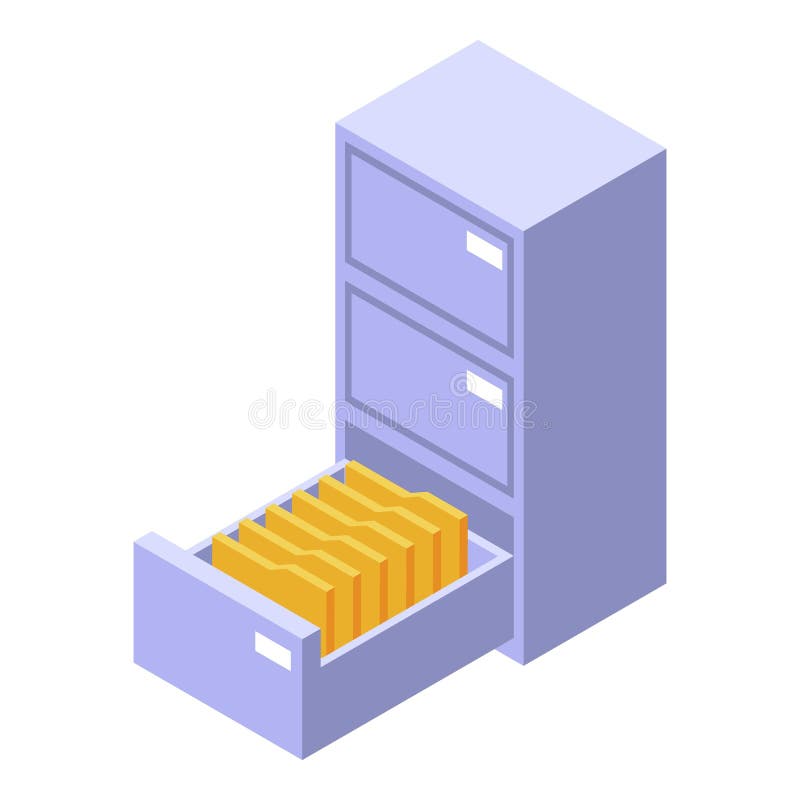 Storage Folder Icon, Isometric Style Stock Vector - Illustration of ...