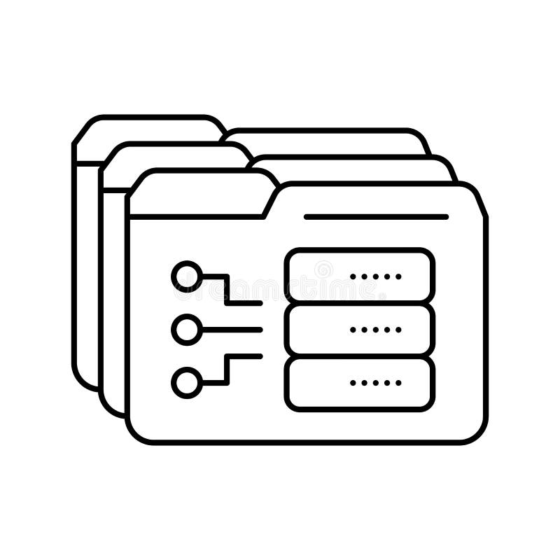 Storage Folder Line Icon Vector Illustration Stock Vector ...