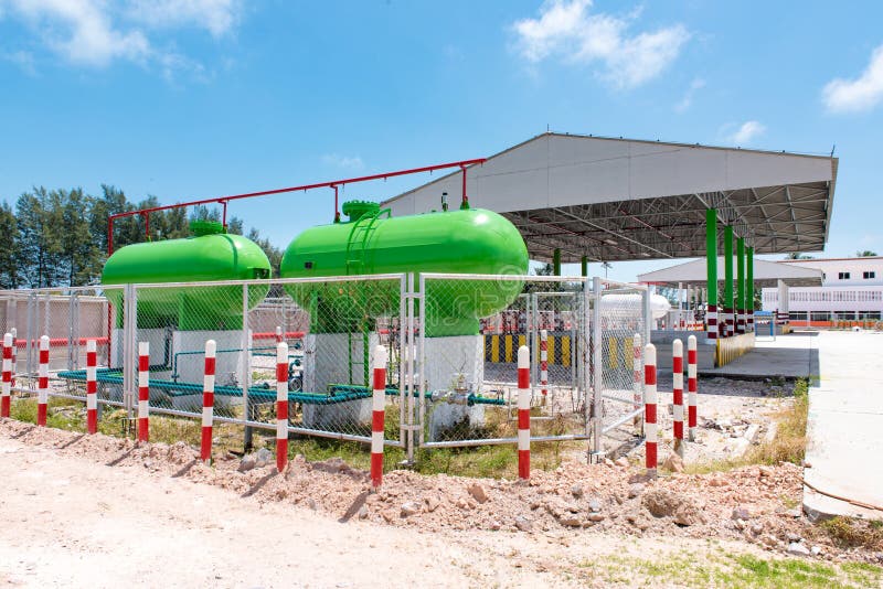 Storage of Gasoline Green Color. Stock Photo - Image of fair ...