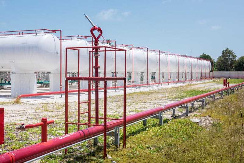 Storage of Gasoline in the Horizontal Tanks and Fire Tube Stock Photo ...