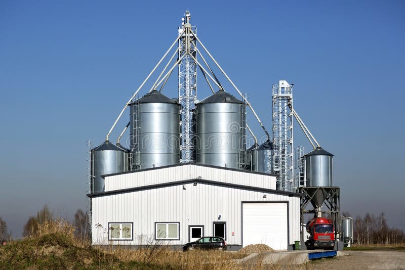 Storage of Grain, in Metal Silos Stock Photo - Image of barley, canola ...