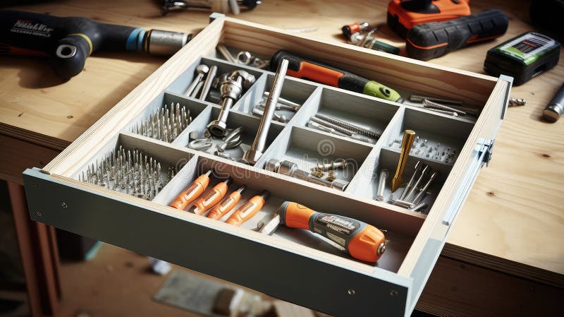 Storage grid box stock illustration. Illustration of bolts - 374103684