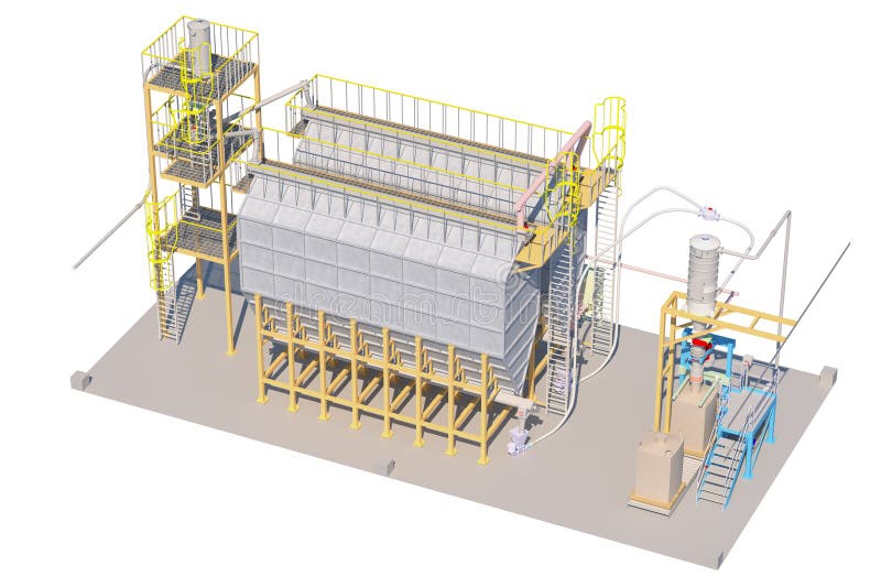 Storage Horizontal Silos Isolated on Vhite Stock Illustration ...