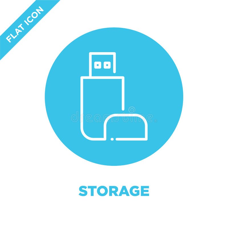 Storage Icon Vector. Thin Line Storage Outline Icon Vector Illustration ...