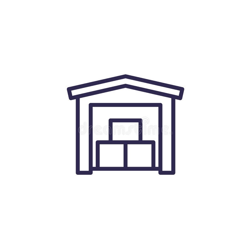 Storage Icon, Warehouse Line Vector Stock Vector - Illustration of ...