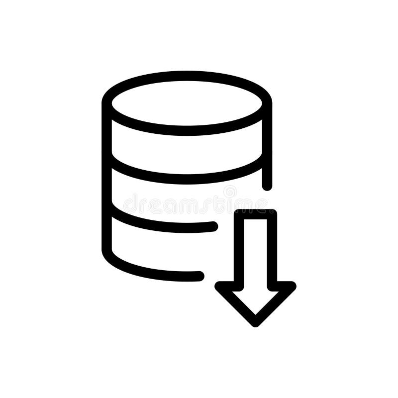 Storage Vector Thin Line Icon Stock Vector - Illustration of database ...