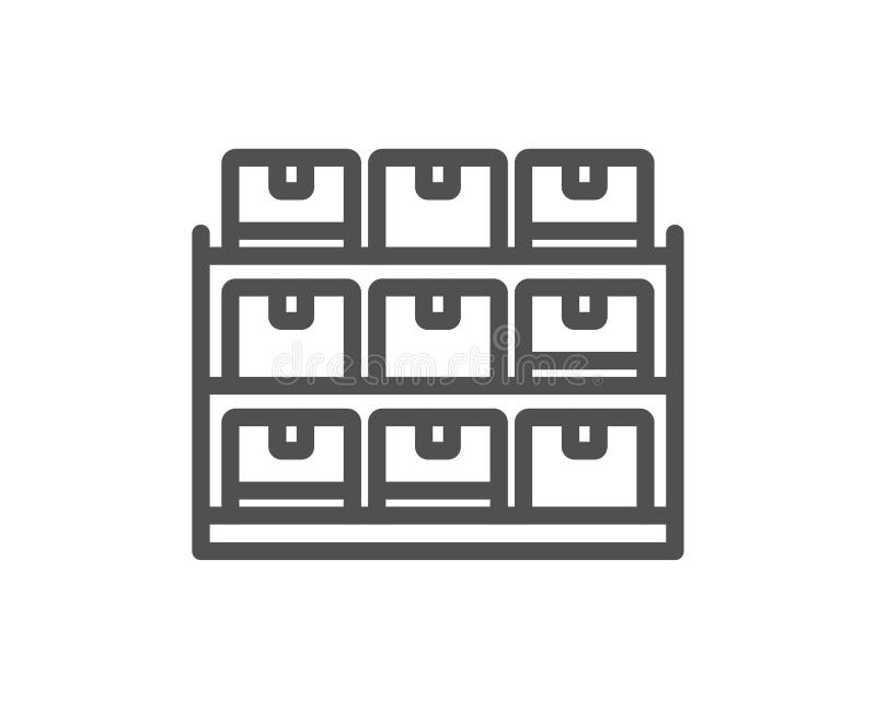 Storage Line Icon. Goods Warehouse Sign. Vector Stock Vector ...