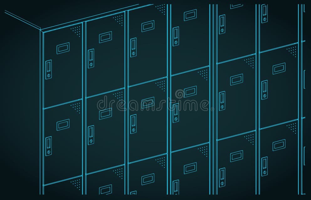 Storage lockers close-up stock illustration. Illustration of room ...