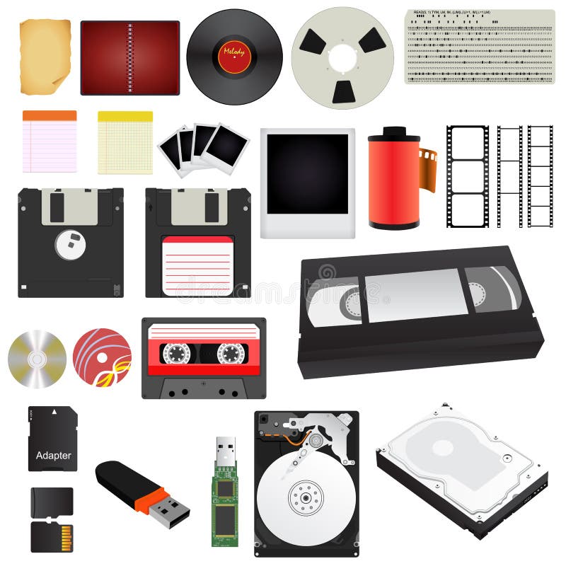 Storage media stock vector. Illustration of icons, entertainment - 53563473