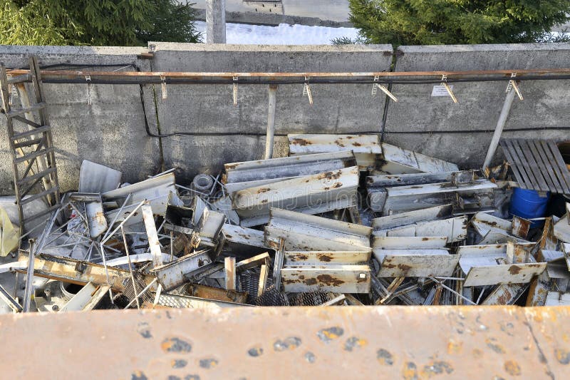 Metal Waste Products are Stored in an Open Area Stock Photo - Image of ...
