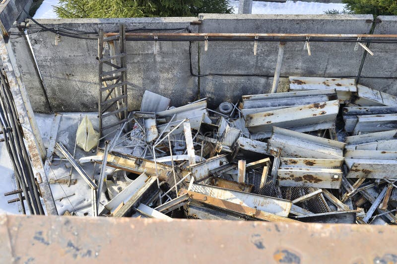 Metal Waste Products are Stored in an Open Area Stock Image - Image of ...