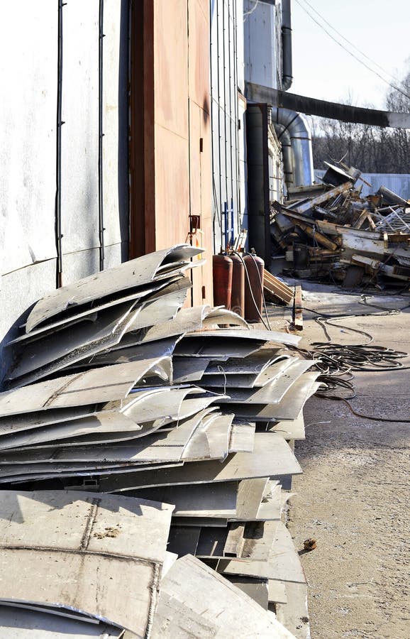Storage of Metal Waste Production Stock Image - Image of metal ...