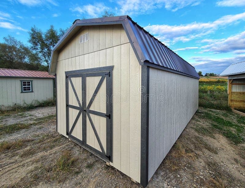 Storage Mini Barn stock photo. Image of rent, metal - 210115214