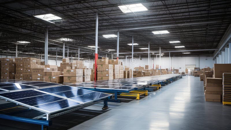 Storage Modern Warehouse Background Stock Illustration - Illustration ...