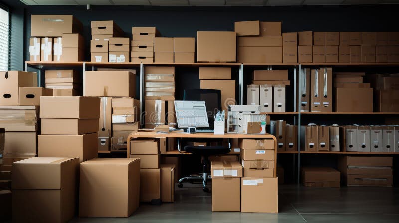 Storage office boxes stock illustration. Illustration of stack - 328719813