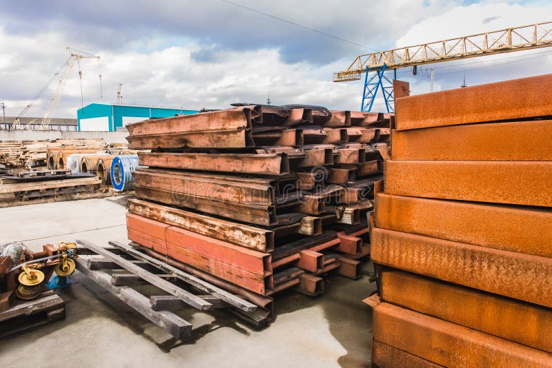 Storage of Old Rusty Metal Materials on an Open Construction Site Near ...