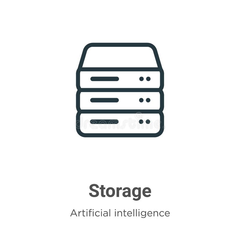 Storage Vector Icon on White Background. Flat Vector Storage Icon ...