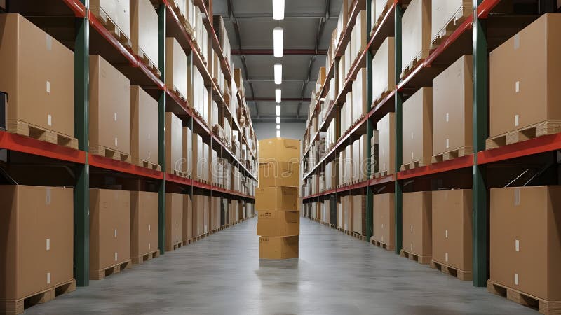 Storage package warehouse stock illustration. Illustration of library ...