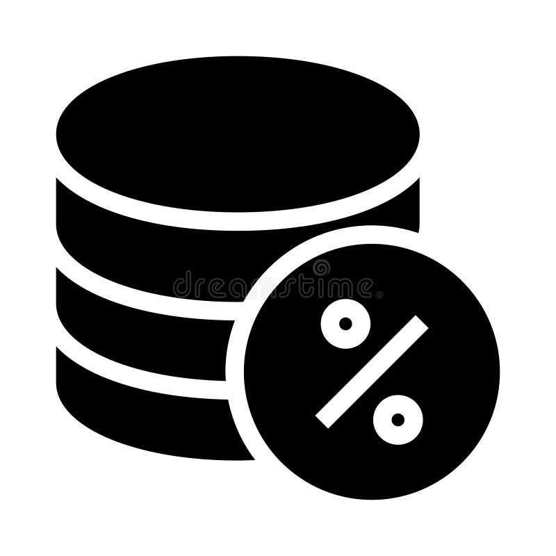 Storage Percentage Glyphs Icon Stock Illustration - Illustration of ...