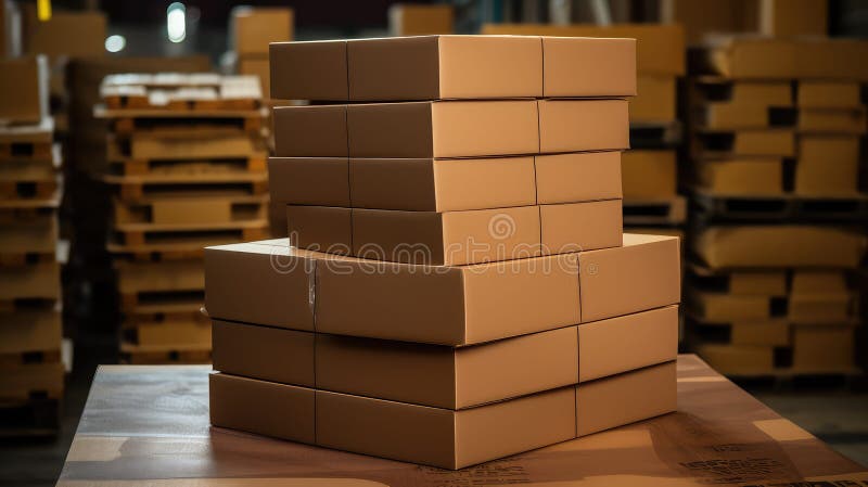 Storage plain brown box stock illustration. Illustration of merchandise ...