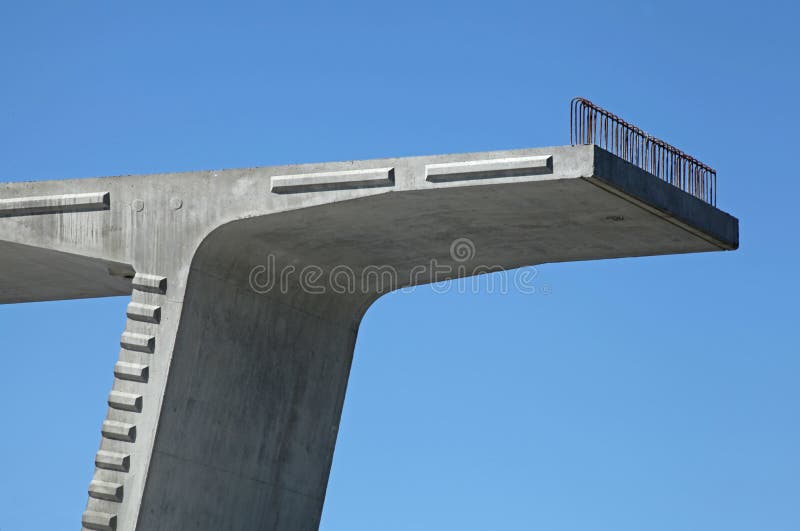 Prefabricated Structural Elements of Concrete Bridge Stock Image ...