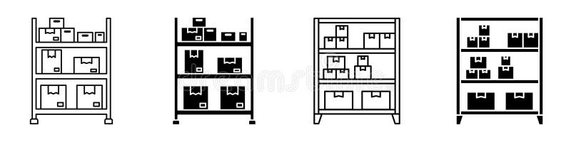 Storage rack icon vector stock vector. Illustration of editable - 347973929