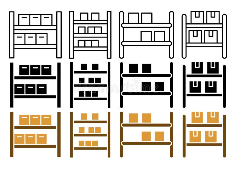 Storage rack icon vector stock vector. Illustration of warehouse ...