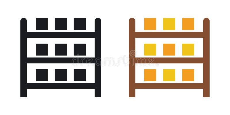 Storage rack icon vector stock vector. Illustration of rack - 348159209