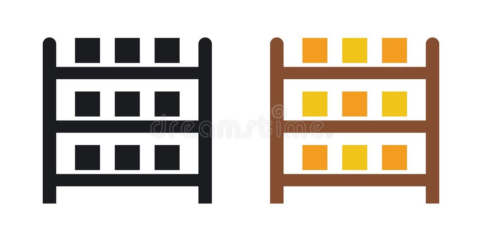 Storage rack icon vector stock vector. Illustration of rack - 348159209