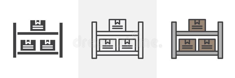 Storage rack icon vector stock illustration. Illustration of pallet ...
