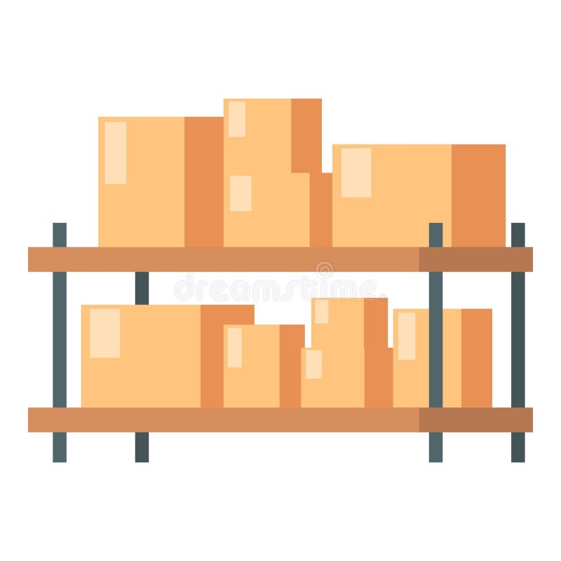 Storage Rack Parcel Icon Cartoon Vector. Postal Service Stock Vector ...