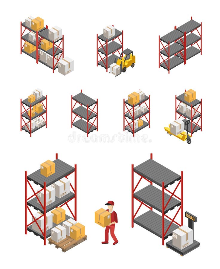 Storage Racks Set stock vector. Illustration of carrying - 84207577