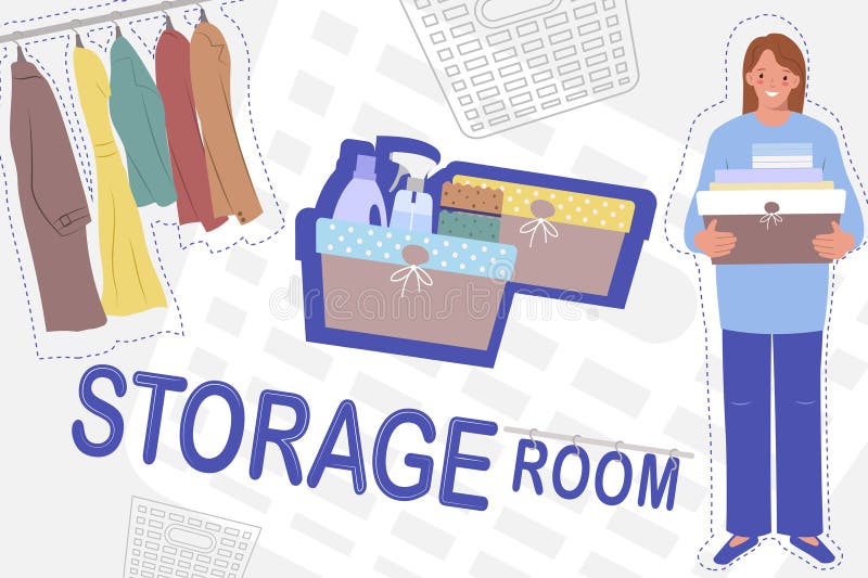 Storage Room Collage stock vector. Illustration of title - 273422680